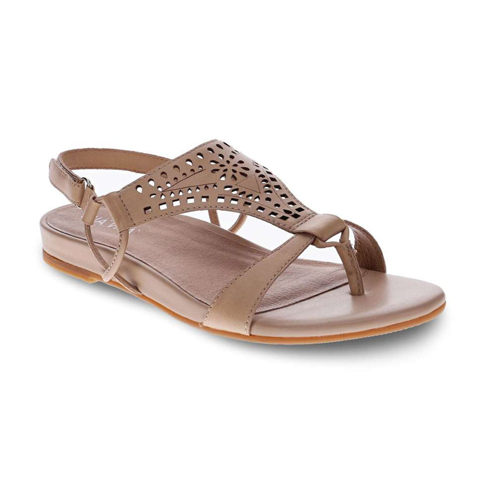 Maggie Flat Sandal - Beige – Comfort Co Shoes Singapore
