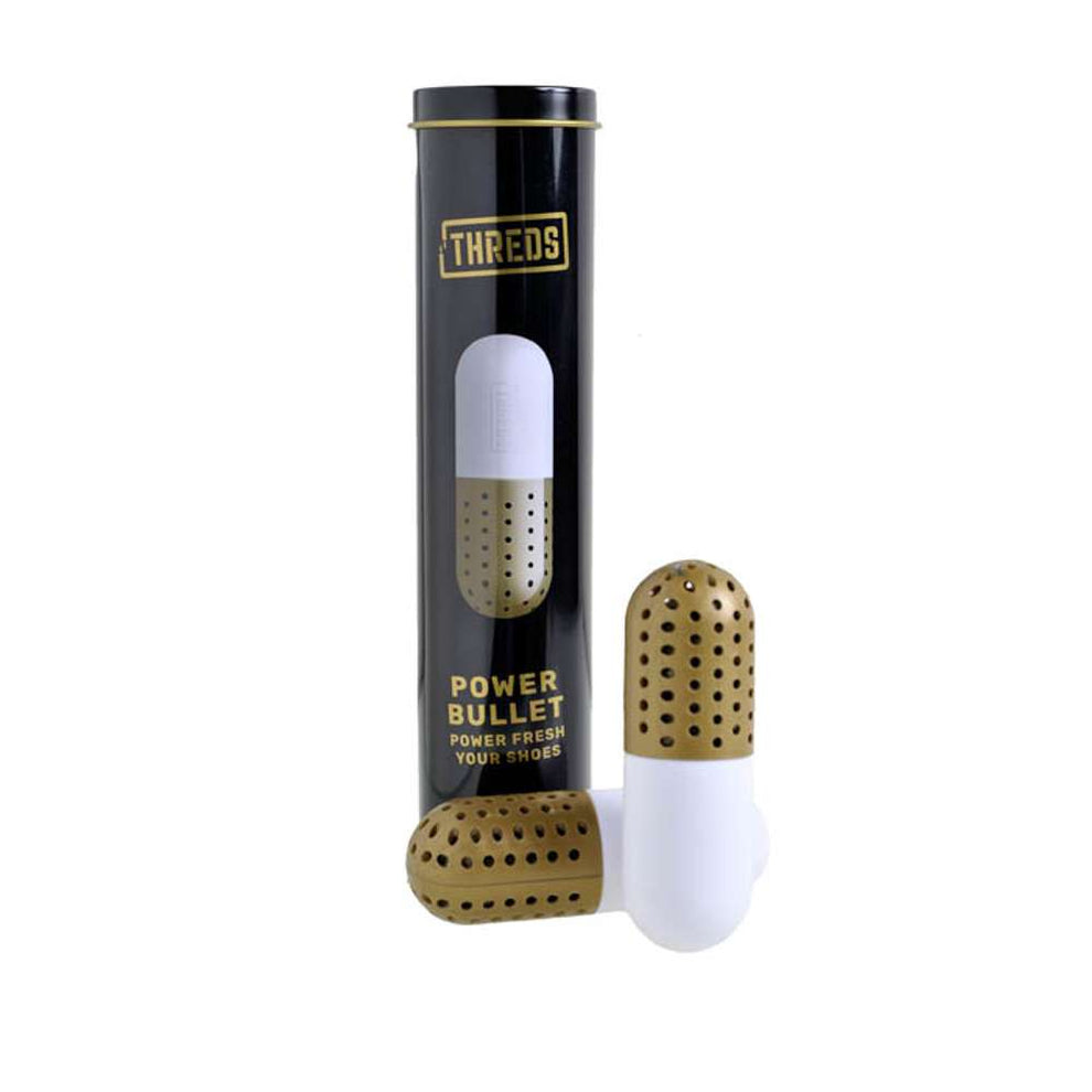 Power Bullet – Shoe Deodoriser - White/Gold – Comfort Co Shoes Singapore