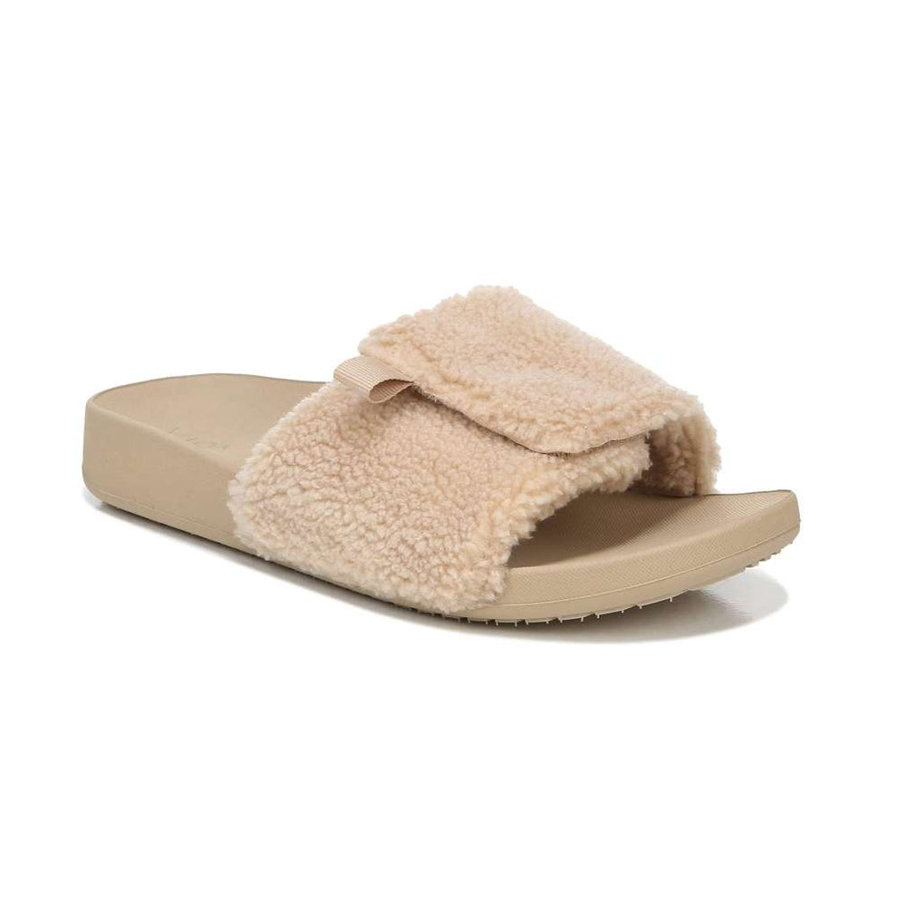 Keira Shearling Slide Sandal - Ginger Root – Comfort Co Shoes Singapore